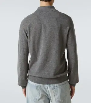 THE ROW Judi Cashmere Polo Sweater - Grey