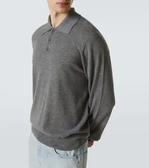 THE ROW Judi Cashmere Polo Sweater - Grey