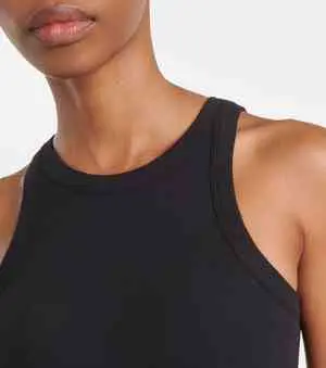 TOTEME Curved Ribbed-knit Jersey Swimsuit