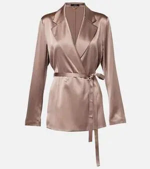 JOSEPH Joubert Silk Satin Jacket - Neutrals