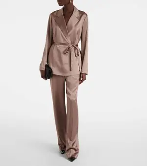 JOSEPH Joubert Silk Satin Jacket - Neutrals