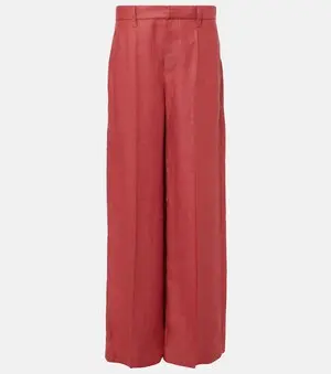 Brunello Cucinelli Hemp And Linen Wide-leg Trousers