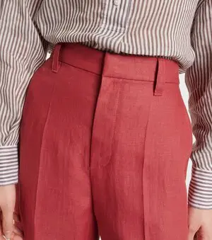 Brunello Cucinelli Hemp And Linen Wide-leg Trousers