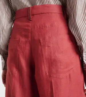 Brunello Cucinelli Hemp And Linen Wide-leg Trousers