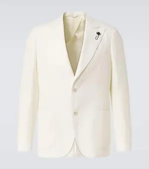 LARDINI Wool, Linen, And Silk Blazer - White