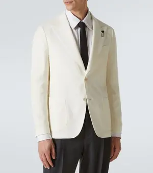 LARDINI Wool, Linen, And Silk Blazer