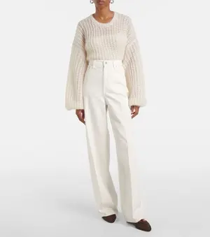 TOTEME High-rise Wide-leg Jeans - White