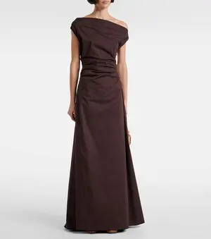 Staud Phare One-shoulder Maxi Dress - Brown
