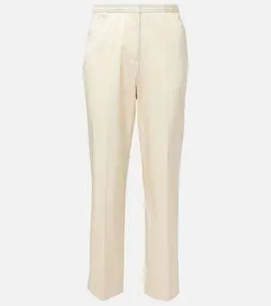 TOTEME Cotton-blend Straight Pants - Beige
