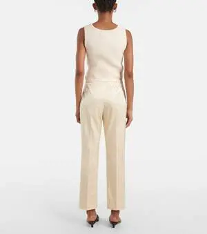 TOTEME Cotton-blend Straight Pants - Beige