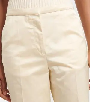 TOTEME Cotton-blend Straight Pants - Beige
