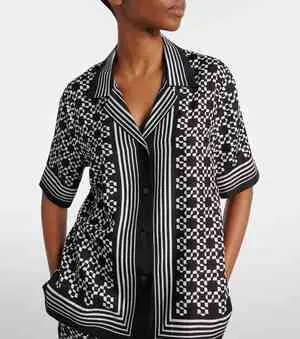 Simkhai Koda Printed Bowling Shirt