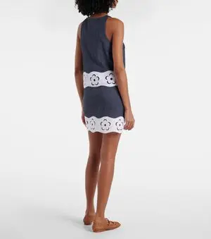 Staud Parma Pleated Linen-blend Tube Top