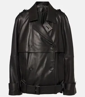 TOTEME Oversized Leather Jacket - Black