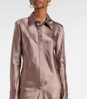 JOSEPH Brunel Silk Satin Blouse - Neutrals