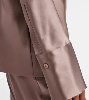 JOSEPH Brunel Silk Satin Blouse - Neutrals