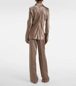 JOSEPH Brunel Silk Satin Blouse - Neutrals