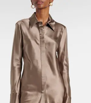 JOSEPH Brunel Silk Satin Blouse - Neutrals