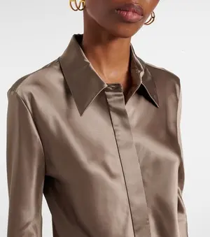 JOSEPH Brunel Silk Satin Blouse - Neutrals