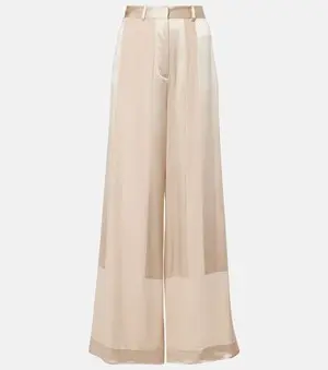 JOSEPH Corto Paneled Silk Satin Pants