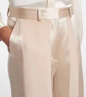 JOSEPH Corto Paneled Silk Satin Pants