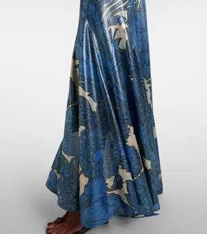 Etro Printed Lamé Maxi Skirt