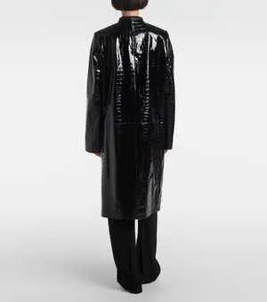TOTEME Croc-effect Embossed Leather Coat