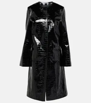 TOTEME Croc-effect Embossed Leather Coat
