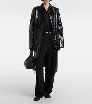 TOTEME Croc-effect Embossed Leather Coat