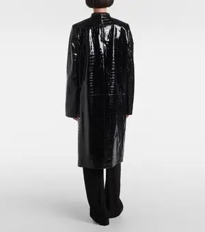 TOTEME Croc-effect Embossed Leather Coat