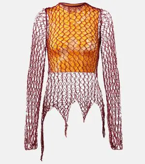 Etro Open-knit Sweater And Printed Crop Top Set