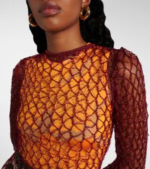 Etro Open-knit Sweater And Printed Crop Top Set