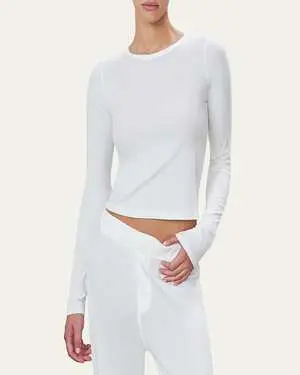 Eterne Fitted Long-sleeve T-shirt - Ivory