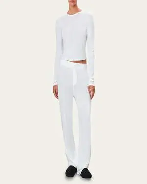 Eterne Fitted Long-sleeve T-shirt - Ivory