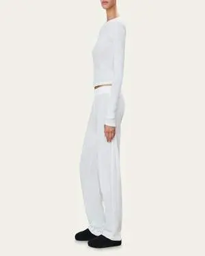 Eterne Fitted Long-sleeve T-shirt - Ivory