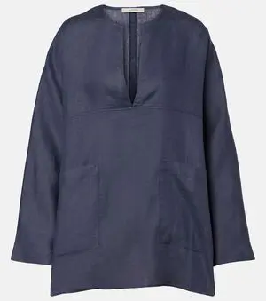 Asceno Oversized Linen Top