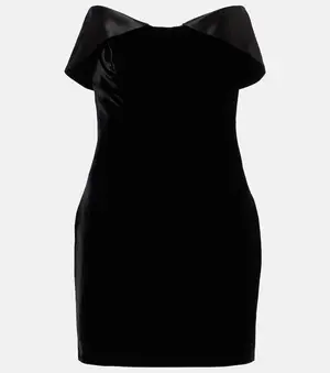 MUGLER Velvet Mini Dress - Black