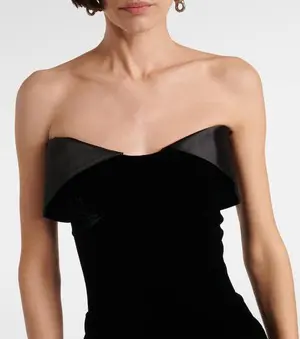 MUGLER Velvet Mini Dress - Black