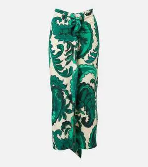 Etro Paisley Ruffled Midi Skirt - Green