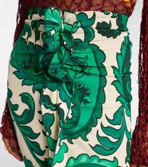 Etro Paisley Ruffled Midi Skirt - Green