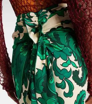 Etro Paisley Ruffled Midi Skirt - Green