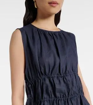 Asceno Como Gathered Minidress - Blue