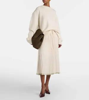 Vince Plisse Tiered Midi Skirt