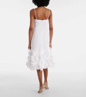 Simkhai Bella Floral-appliqué Cotton Midi Dress