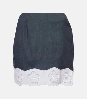Staud Margaux Linen-blend Miniskirt - White