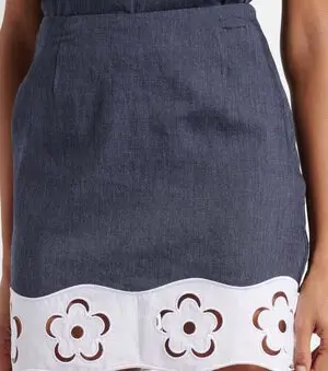 Staud Margaux Linen-blend Miniskirt - White