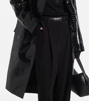 TOTEME Croc-effect Embossed Leather Coat
