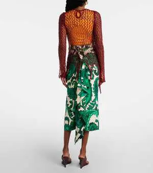 Etro Open-knit Sweater And Printed Crop Top Set
