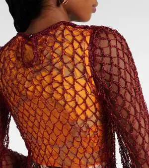 Etro Open-knit Sweater And Printed Crop Top Set
