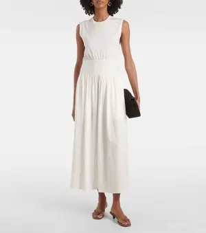 TOTEME Cotton Jersey Midi Dress - White